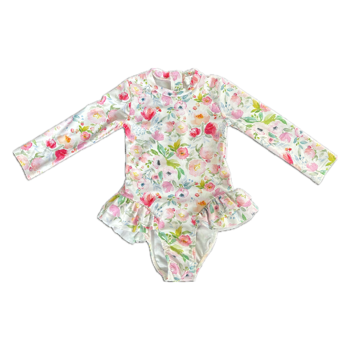 Girls long sleeve togs - Watercolour – Flock & Co